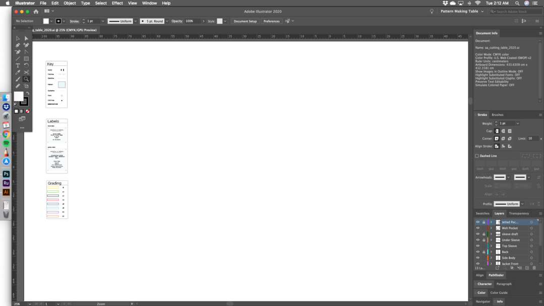 Interface set up of Adobe Illustrator for Pattern Making – Aurelia & Andrea